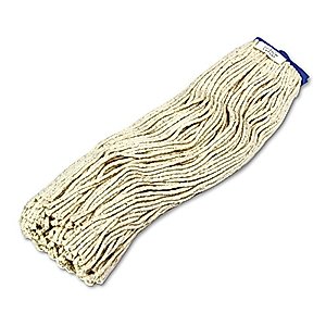 Boardwalk BWK724CCT Cut-End Lie-Flat Wet Mop Head, Cotton, 24oz, White (Case of 12)