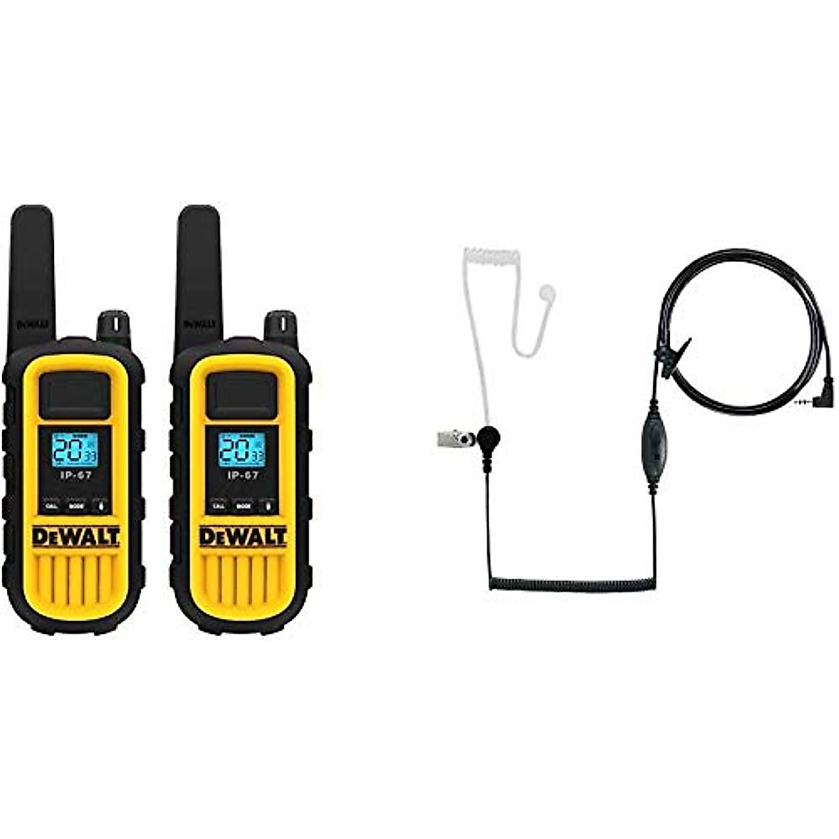 DEWALT DXFRSSV1 Headset for DXFRS300 and DXFRS800 Walkie Talkie Two-Way Radios, 2.5mm Earphone Jack