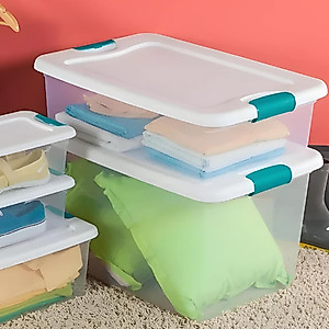 Large Storage Bins With Lids - Clear Plastic Storage Bins 32-qt, Versatile Storage Boxes With Lids For Easy Organizing, Perfect For Under Bed Storage Containers, Snacks, Crafts, Legos, Tools, LDX3358