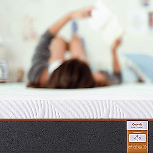 Coolvie Queen Mattress, 10 Inch Comfy Cool Memory Foam and Innerspring Hybrid Mattress, with Individually Pocket Coils, Cushioning Euro Top and Breathable Hypoallergenic Knitted Cover