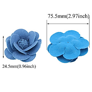 Meuey Lyot Denim Fabric Flowers Three Sizes Denim Craft Fabric Flowers Fabric Flowers Decoration DIY Crafts Supplies Scrapbooking 6PCS