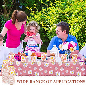 100 Pcs Disposable Cups Daisy Flower Boho Paper Cups 9 oz White Daisy Party favors Cold Beverage Drinking Supplies Summer Spring Wedding Birthday Bridal Shower Travel