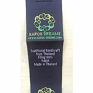 GABUR Zafu Round Cushion 100% Kapok, Orange & Brown Thai Design