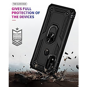 for Moto G Pure Case, Moto G Power 2022 case with Screen Protector [Military Grade 16ft. Drop Tested] Magnetic Ring Holder Kickstand Protective Phone Case for Motorola Moto G Pure 2021, Black