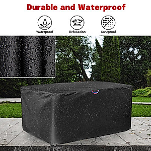 Outdoor Dining Table Cover, 60 Inch Rectangle Patio Dining Table Cover, Waterproof Protective Cover Patio Furniture Covers - 60 X 38 X 28 Inch