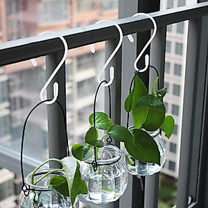 Mzekgxm 20 Pack 3.15 Inch S Hooks Stainless Steel Hanging Hooks Heavy Duty S Hooks for Hanging Kitchenware, Pots, Pans, Plants, Clothes, Towels in Kitchen, Bathroom, Closet, Garden (White)