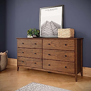Grain Wood Furniture Greenport 6-Drawer Dresser, Brushed Walnut