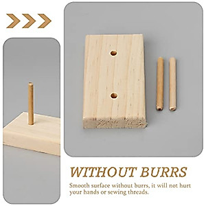 SEWACC 2 Pcs Wooden Thread Holder Embroidery Thread Rack Sewing Wire 2 Spool Stand for Embroidery Quilting and Sewing Thread Organizer