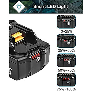 Amityke Battery for Makita 18V Battery 6.0Ah, 4Pack Replacement Batteries Compatible with Makita 18 Volts Battery BL1860 BL1820 1830B 1840B 1850B, Fit with Original Makita 18V Battery Chargers
