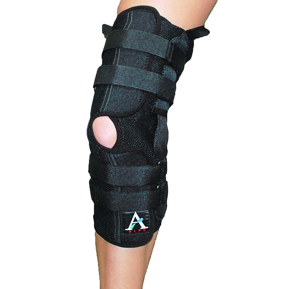 ALPS Coolfit Extended Knee Brace, Prevent or Reduce Severity of Knee Injury, Soft and Breathable, Wrap Around with Adjustable Hinges, Medium Size