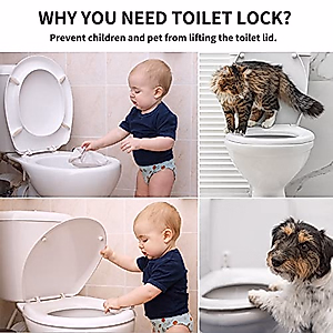 Baby Toilet Lock Safety Bathroom Child Proof Toilet Seat Lock with 3M Adhesive No Tools Needed Toilet Lid Lock with Arm Locks for Little Kids (1 Pack)