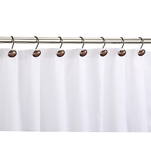 CHICTIE Bronze Shower Curtain Hooks Rings,Oil Rubbed Metal Rust Resistant Decorative Shower Curtain Hooks,Set of 12 Farmhouse Style Shower Rings Hangers for Bathroom