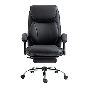 Massage Office Chair, Reclining Office Chair with Footrest, Ergonomic Office Chair with Lumbar Support, High Back Executive Office Chair, Height and Armrest Adjustable, 300lb Capacity