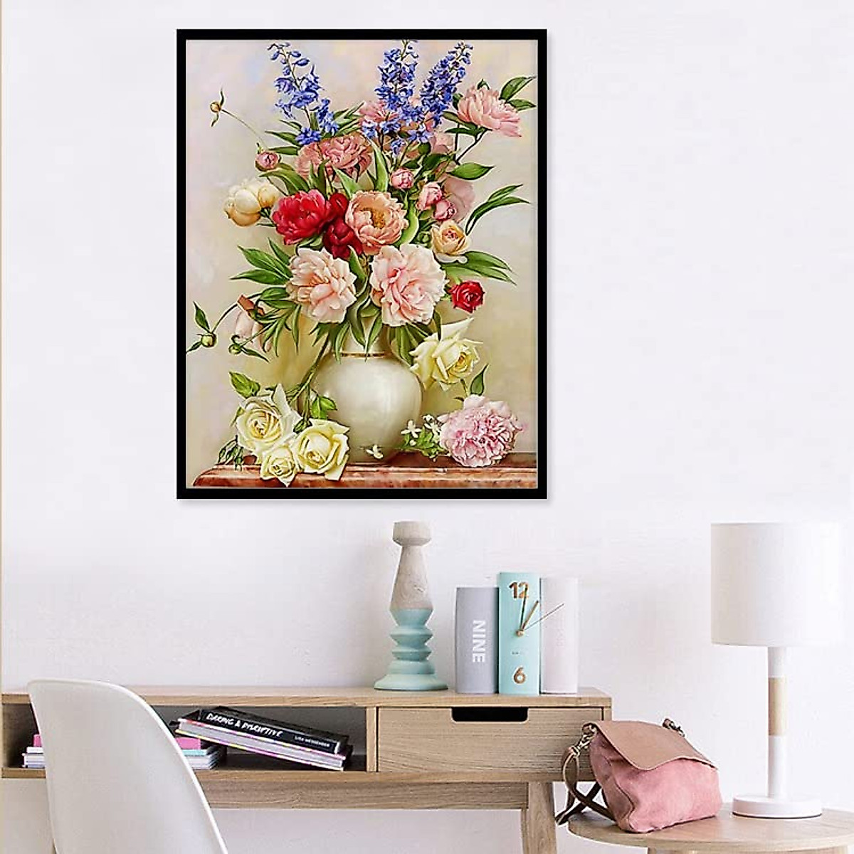 ROUKANNGE 5D Adult Diamond Painting kit,Diamond Painting of Round Diamond, DIY Handicrafts,Apply to Home Decoration,Wall Decoration,Creative Gifts(12×16inch)