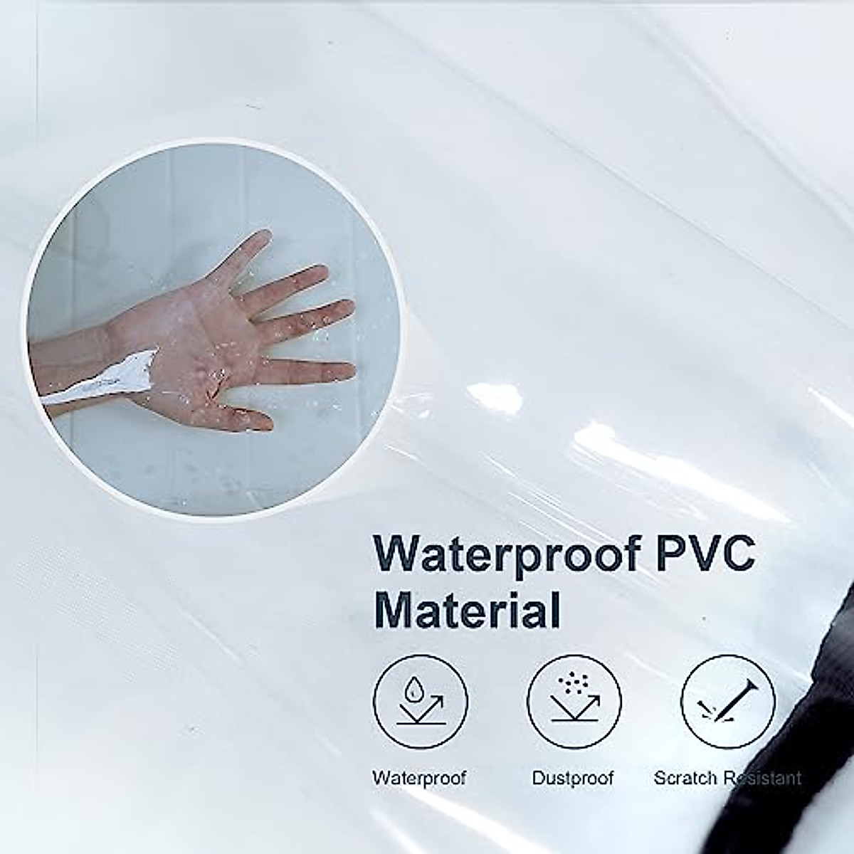 HYPER VENTURE Clear PVC Luggage Cover Full Transparent Suitcase Protector Fits 20 Inch Luggage, S