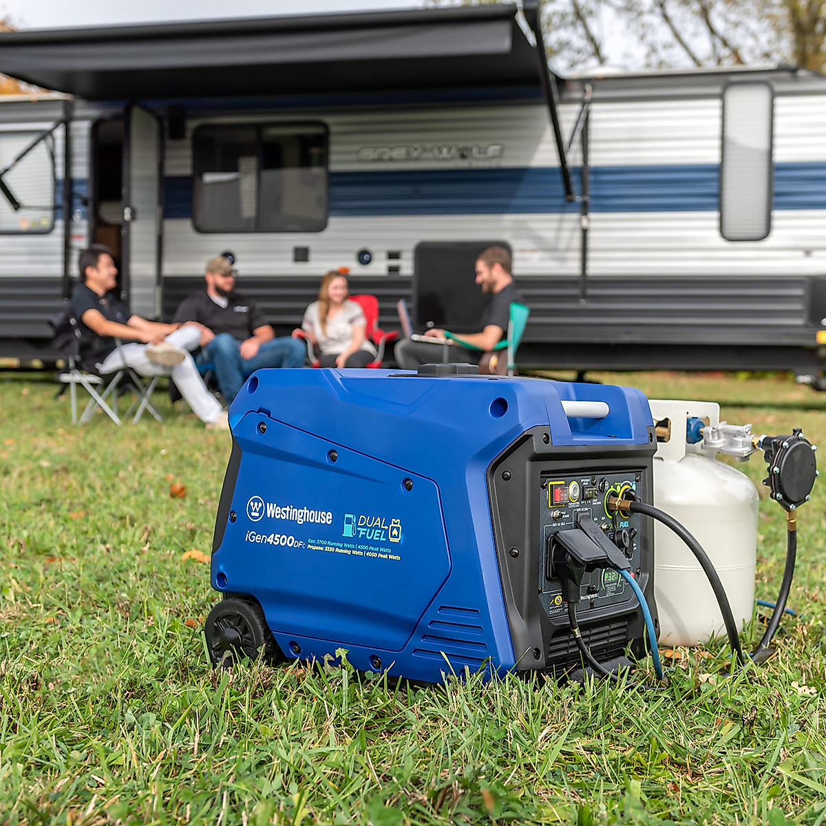 Westinghouse Outdoor Power Equipment 4500 Peak Watt Super Quiet Dual Fuel Portable Inverter Generator, Remote Electric Start, Gas & Propane Powered, RV Ready, CO Sensor, Parallel Capable