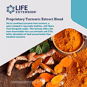 Life Extension Curcumin Elite Turmeric Extract – 270x Better Absorption Than Standard Curcumin, Support A Healthy Inflammatory Response, Gluten Free, Non-GMO, Vegetarian—30 Vegetarian Capsules
