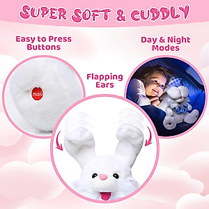 MIAODAM Peek A Boo Bunny Stuffed Animal, Singing Baby Toys for Girls, Children Song & Lullabies Stuffed Bunny Rabbit Repeats What You Say, Bunny Baby Toys 6-12 Months Talking Singing with Floppy Ears