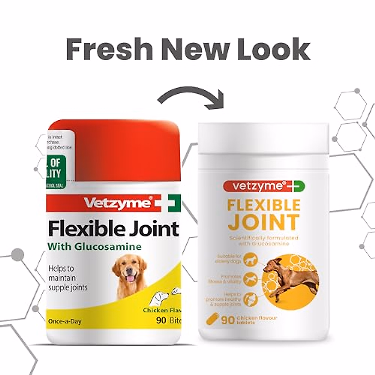 Vetzyme Flexible Joint Tablets with Glucosamine, 90 Tablets