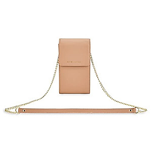 KATIE LOXTON Amy Small Womens Vegan Leather Chain Strap Mini Crossbody Clutch Handbag Purse Taupe