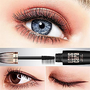 My Amazing Lashes Mascara Black Volume and Length Waterproof Smudge Proof 4D Silk Fiber Lash Mascara Natural Long Lasting Silk Fibre Mascara Longer Volumizing and Lengthening Mascara for Women (2 Pcs)