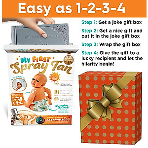 My First Spray Tan Prank Gift Box - Funny Gift For New Parents or White Elephant Gift