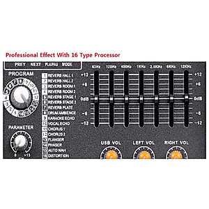 GTD Audio 8 Channel Professional Audio Powered Mixer Power Amp DJ Amplifier, USB, EQ, Effect