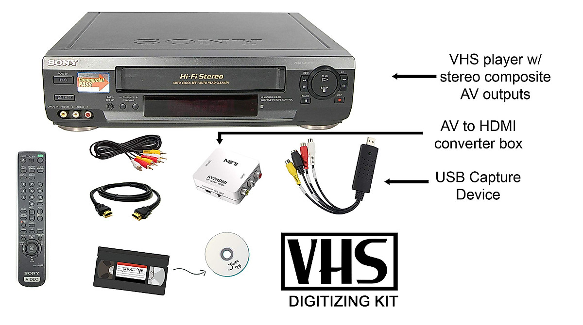 Sony VCR VHS Transfer Bundle w/ Remote, USB Adapter, HDMI Converter — 🛍 ...
