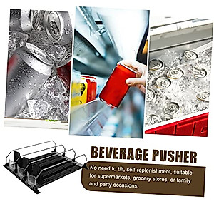 ULTECHNOVO Soda can Organizer Soda can Organizer Drink Refrigerator Storage Mini Refrigerator 3pcs Drink Pusher Ball Black Abs Slide Rail Mini Water Bottle Pusher Glide