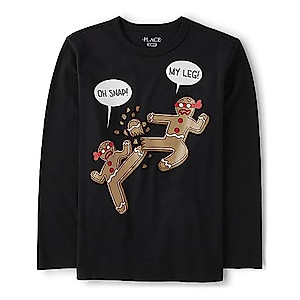 The Children's Place Boys All Holidays Long Sleeve Graphic T-Shirts Christmas Gingerbread Medium
