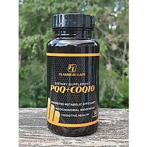 Flambeau Labs PQQ+CoQ10 | 30 Capsules, 200mg CoQ10, 20mg PQQ | Promotes Metabolic Efficiency, Mitochondrial Biogenesis, and Cognitive Health