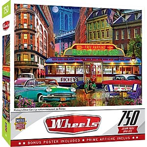 MasterPieces 750 Piece Jigsaw Puzzle for Adults and Family - Ricky's Diner Car - 18" x 24"