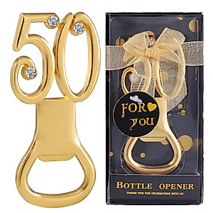 N&B 36pack 50th Birthday Beer Bottle Opener for 50th Birthday Party Favors 50th Wedding Anniversaries Souvenirs Favors Gifts Decorations (36)