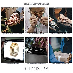 GEMISTRY East-West 14k Gold over Sterling Silver Swiss Blue Topaz Gemstone Stackable Solitaire Bezel Ring