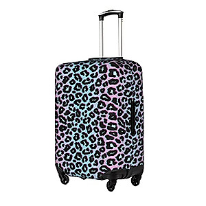Neon Leopard Grain Luggage Cover Elastic Washable Stretch Suitcase Protector Anti-Scratch Travel Suitcase Cover for Kid and Adult XL (29-32 inch suitcase)