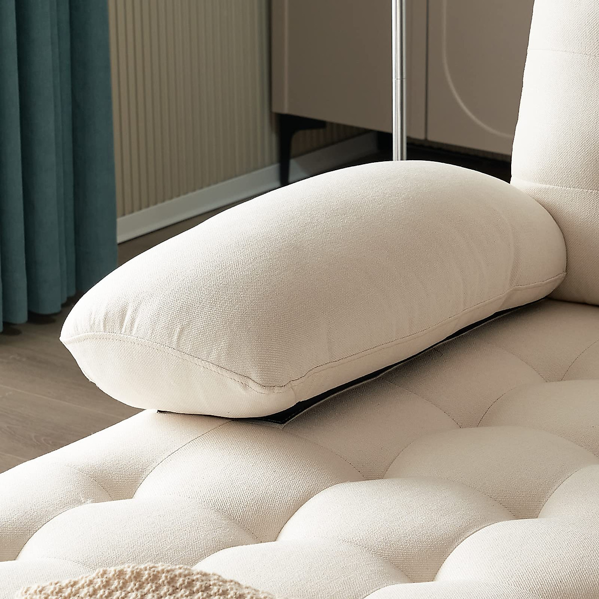 Imseigo 110" Modern Large Reversible Sectional Sofa,Modular Living Room U-Shape 4-Seater Couch with Linen Fabric for Small Space,with Extra Wide Chaise Lounge (U Lattice-Beige)