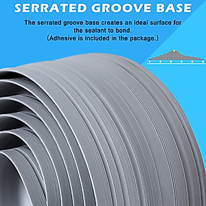 20Ft Universal Garage Door Bottom Threshold Seal Strip with 20oz Glue Gel, Weatherproof Rubber DIY Weather Stripping Replacement - Grey