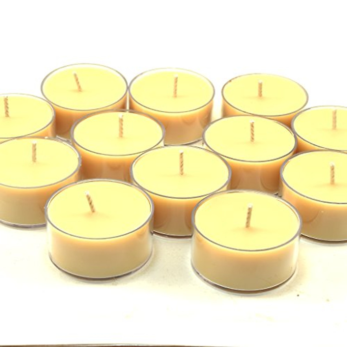 Very Vanilla Scented - Soy Tealight Candles, 12 Pack - Beige Tealight Candles - Highly Scented - Made with Soy Wax - Handmade in The USA - Candeo Candle - Food Scents