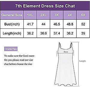 7th Element Plus Size Slip Dress for Women 2023 Spaghetti Strap Sun Tank Under Dresses Sleeveless Sundress(Black,4X)