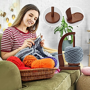 Sthmeyue Yarn Holder for Crocheting, Beech Yarn Spinner: Effortless Rotation Achieved Through Magnetic Levitation,Wooden Spinners for Crocheting，Yarn Ball Holder (Brown)