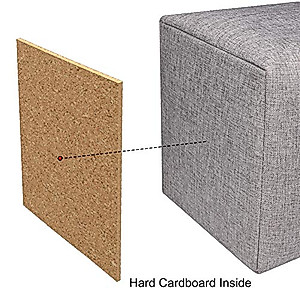 Univivi Foldable Storage Basket Fabric 13 inch Cube Storage Bins with Hard Bottom &Sturdy Handles Storage Cube for Shelf Closet Home (Grey , 4-Pack)