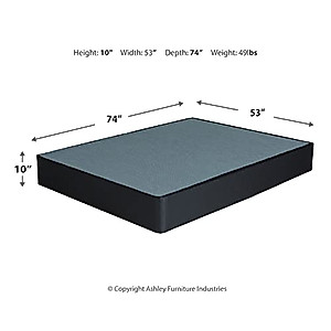 Signature Design by Ashley 10" Mattress Box Spring with Metal Foundation, Full, Black