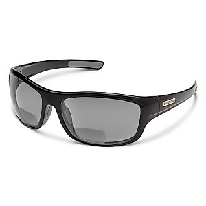 Suncloud Mens Cover Polarized Reading Sunglasses - Black Frame | Polarized Gray +2.00 Lens