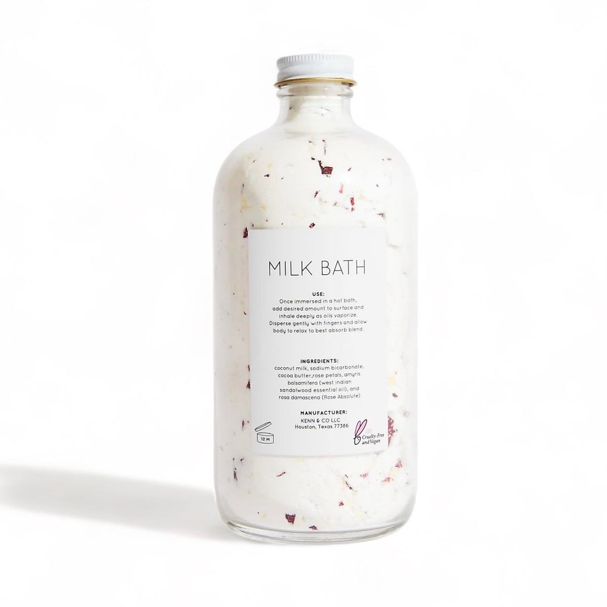 Release Milk Bath - Vegan Bath Soak with Organic Coconut Milk, Cocoa Butter, Rose Petal Flakes & Essential Oils - Relaxing Milk Bath for Cleansing & Hydration - Apothecary Jar