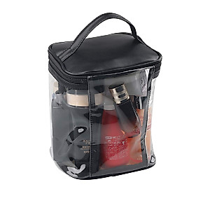 HAOGUAGUA Premium Clear Makeup Bag with Inner Pocket, Transparent Cosmetic Pouch for Travel or Everyday Use, Waterproof Beach Bag for Sunscreen Skincare (Black)