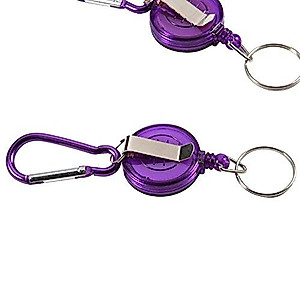 Alomejor 3Pcs Reel Key Chain Fly Fishing Retractable Reel Chain Key Holder Split Ring Steel Cord Reel()
