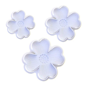 Yardwe Molds Four Leaf Clover Spring Plunger Cake Mold Sugar Cake Fondant Decoration Tool 3pcs (White)