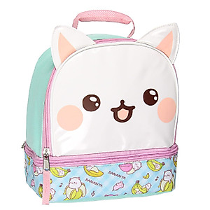 Bananya Lunch Tote 3D Character Dual Compartment Insulated Lunch Box