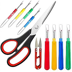 10 Pcs Sewing Seam Rippers, 4 Big and 4 Small Handy Stitch Ripper Sewing Tools with 2 Scissors for Sewing Crafting Thread Removin