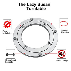 Bivethoi Turntable Ring 8", Lazy Susan Rotating Bearing Heavy Duty Swivel Plate for Round Table